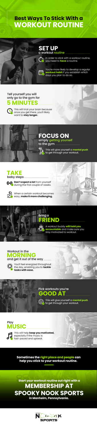 8 Tips to Help You Stick to a Workout Routine | Spooky Nook Sports